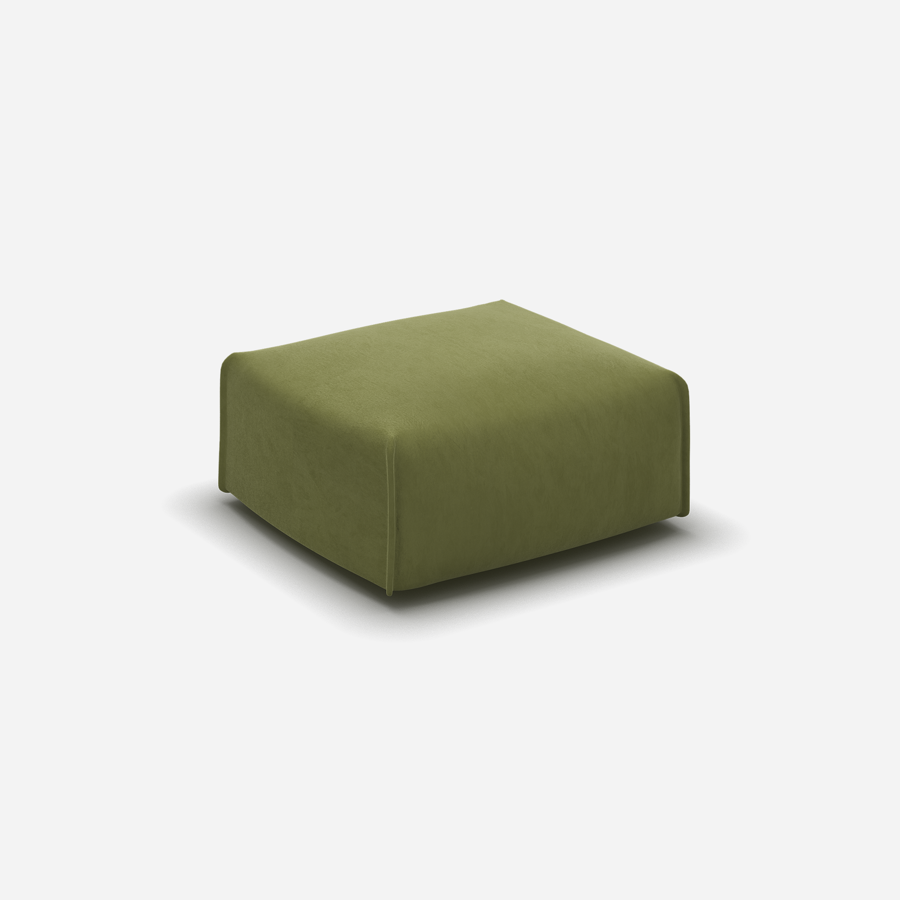 Float Square Ottoman | Dark Green Velvet | Cozmo