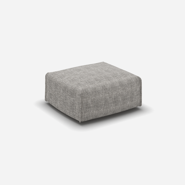 Float Square Ottoman | Salt & Pepper Textured Weave | Cozmo