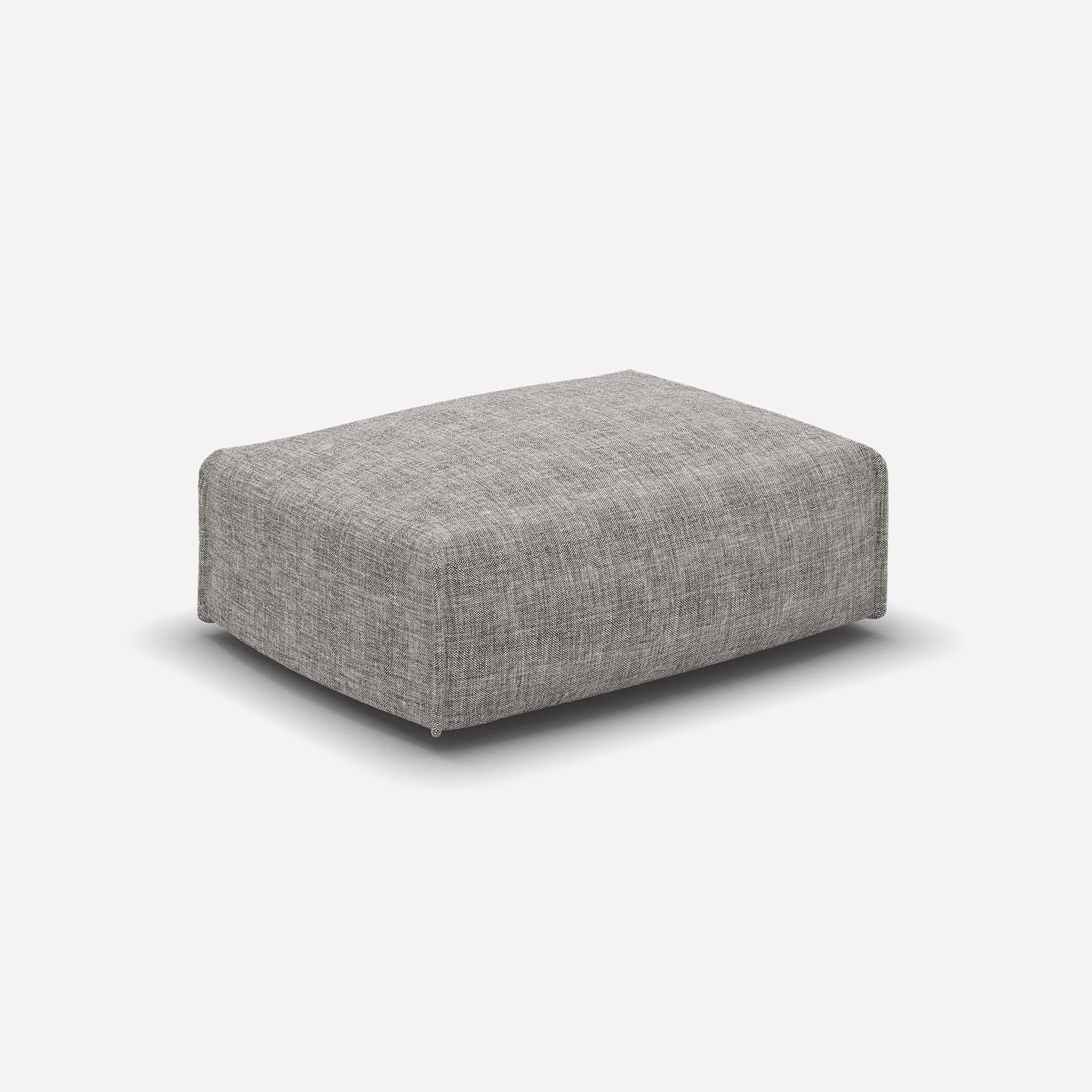 Float Rectangular Ottoman | Salt & Pepper Textured Weave | Cozmo
