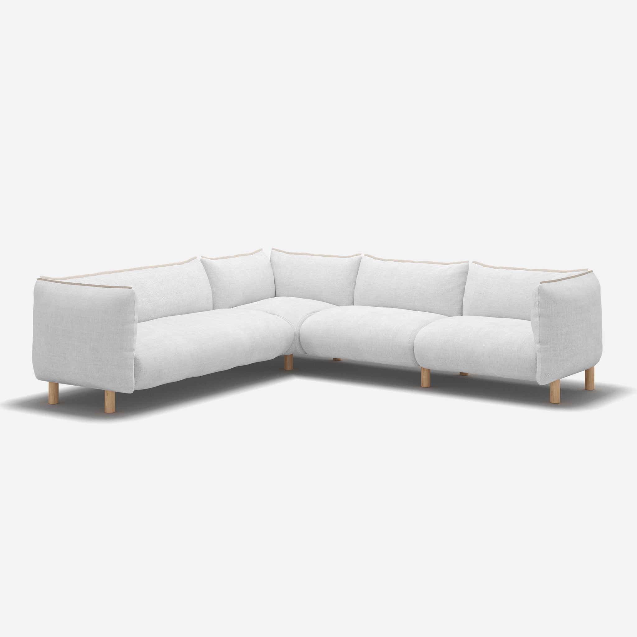 Pillow Extra Large LH Facing Corner Sofa | Natural Cotton | Cozmo