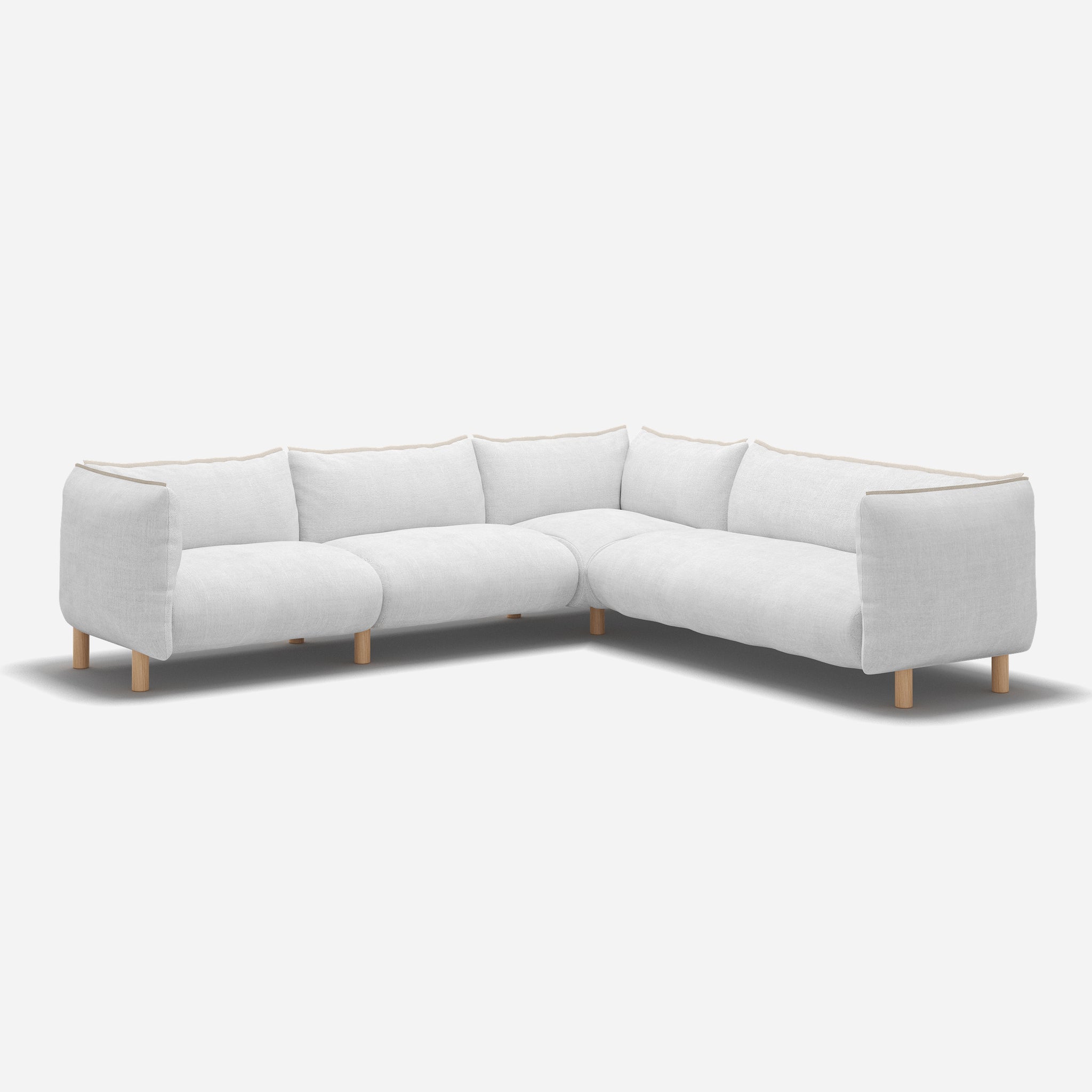 Pillow Extra Large RH Facing Corner Sofa | Natural Cotton| Natural Legs ...
