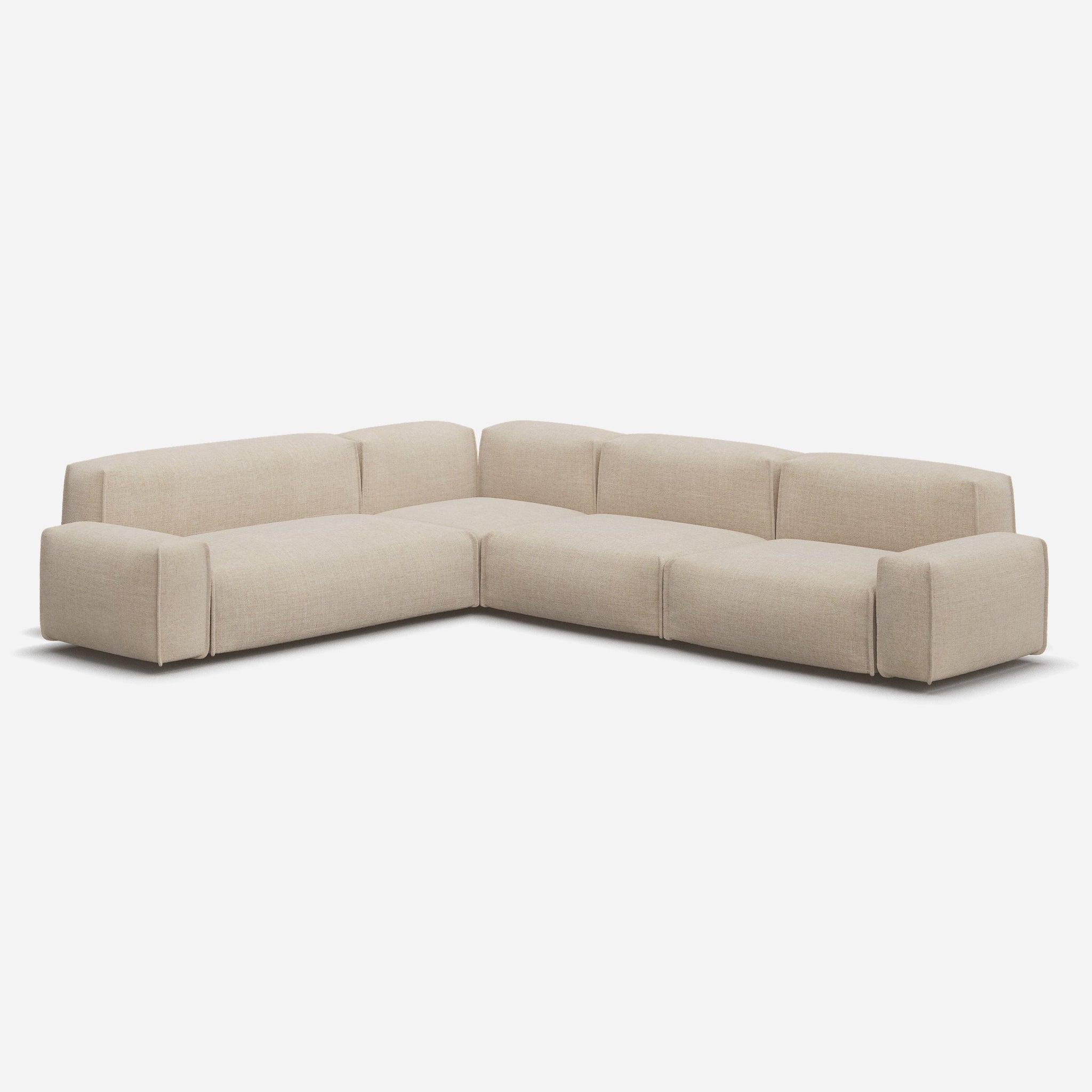 Float Extra Large LH Facing Corner Sofa | Cream Textured Weave| Black ...