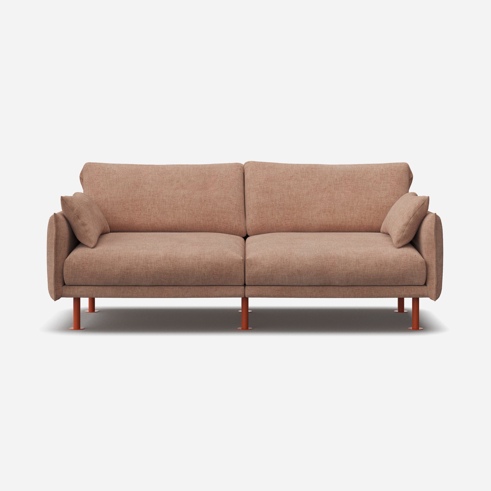 Rest 3 Seater Sofa | Mocha Chenille Weave| Brick Legs | Cozmo