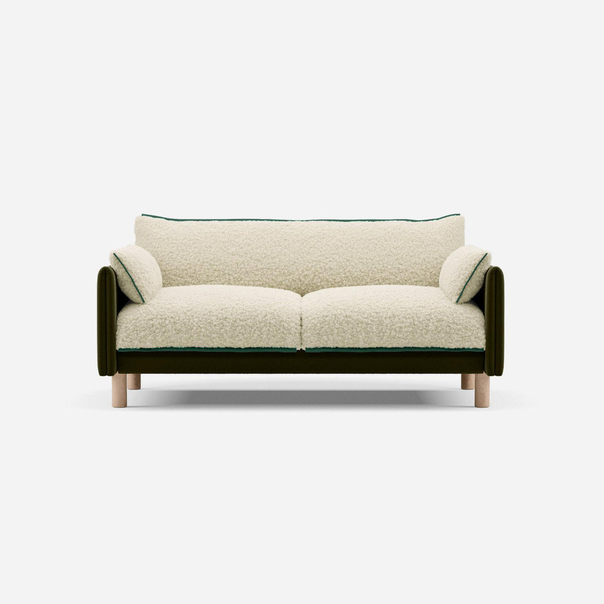 Cozy 2 Seater Sofa | Meadow Cotton| Natural Legs | Cozmo
