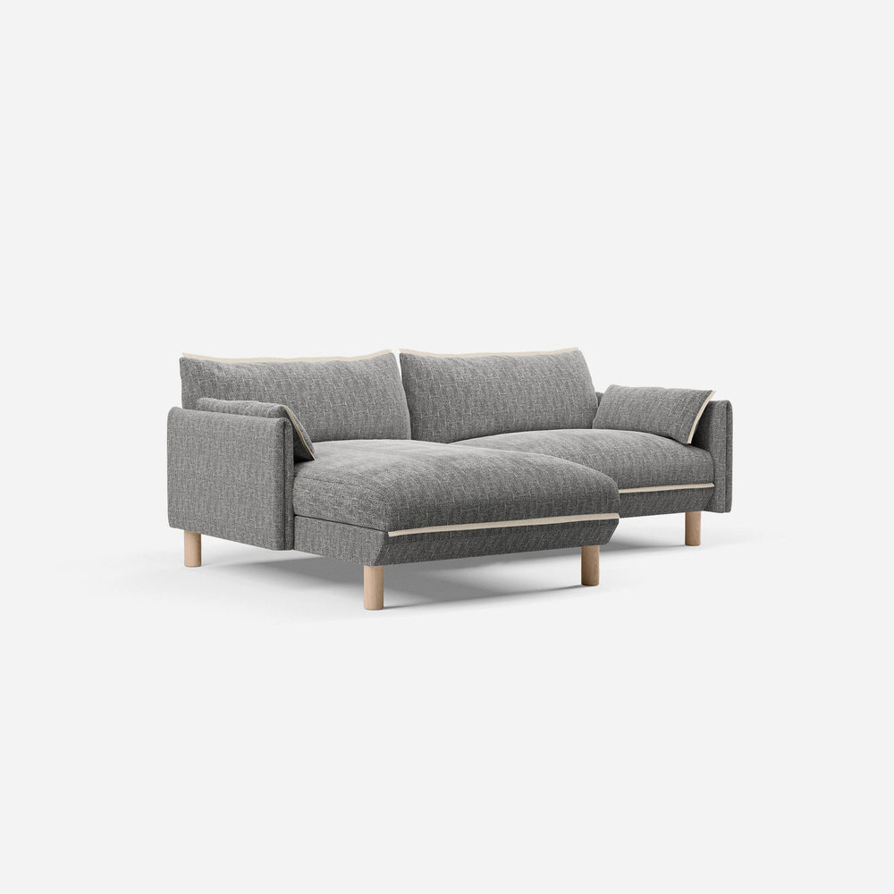 Cozy 3 Seater LH Chaise Sofa | Salt & Pepper Textured Weave| Natural ...