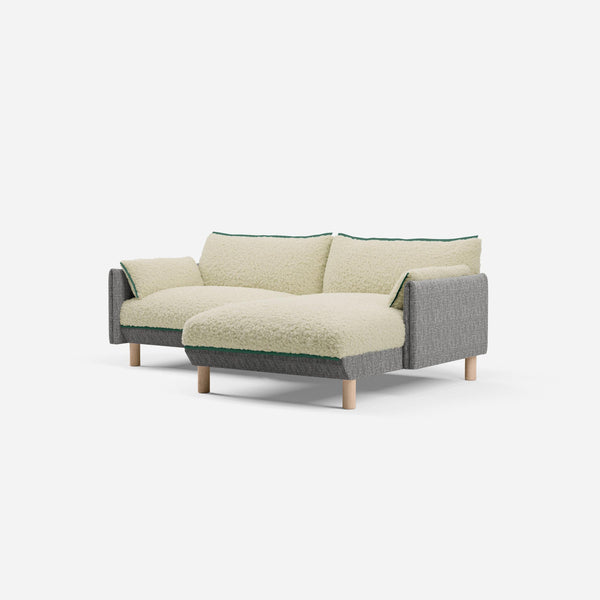 Cozy 3 Seater RH Chaise Sofa | Salt & Pepper Textured Weave| Natural ...