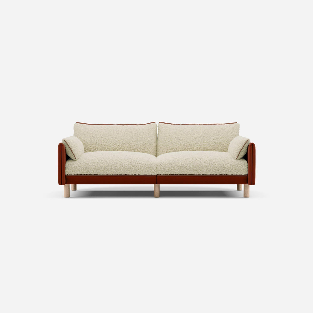 Cozy 3 Seater Sofa | Rust Velvet| Natural Legs | Cozmo