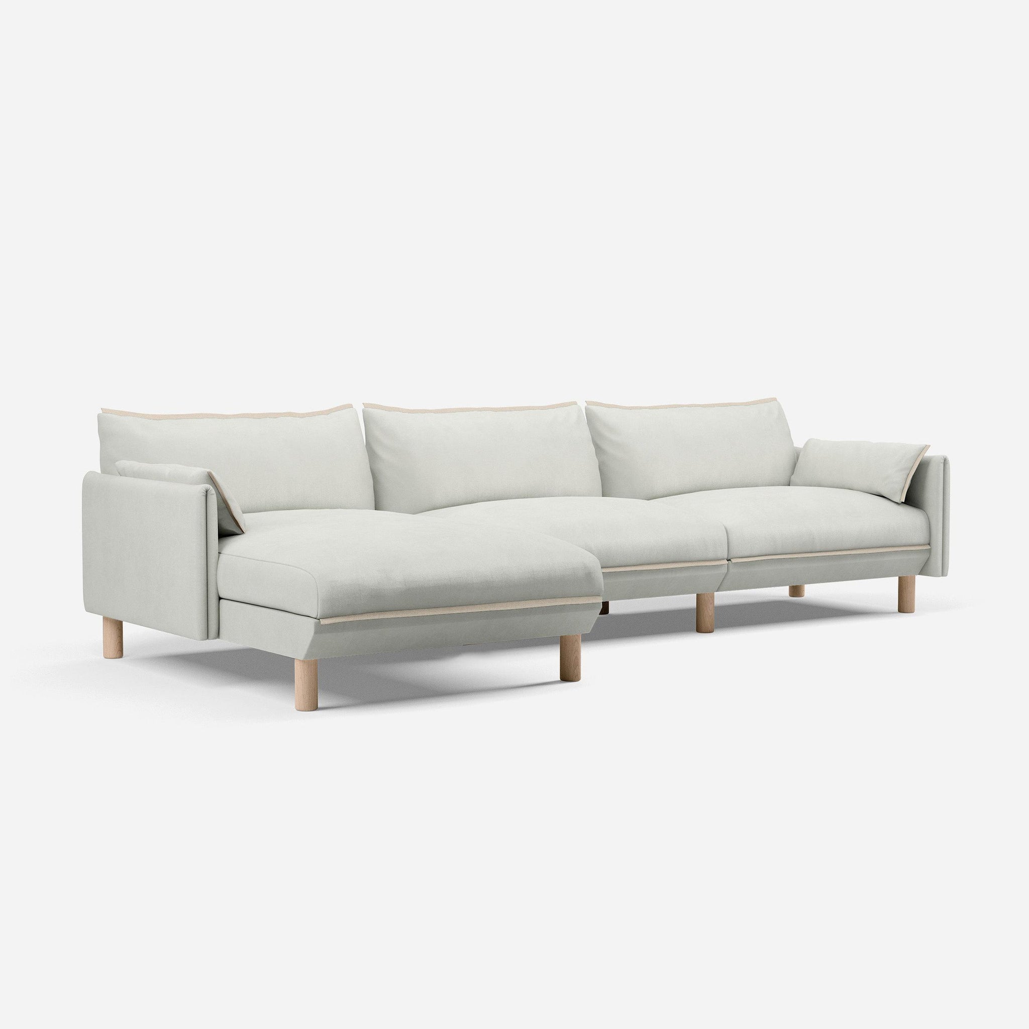 Cozmo 5 Seater Chaise Left Hand Sofa | Cotton Natural 1