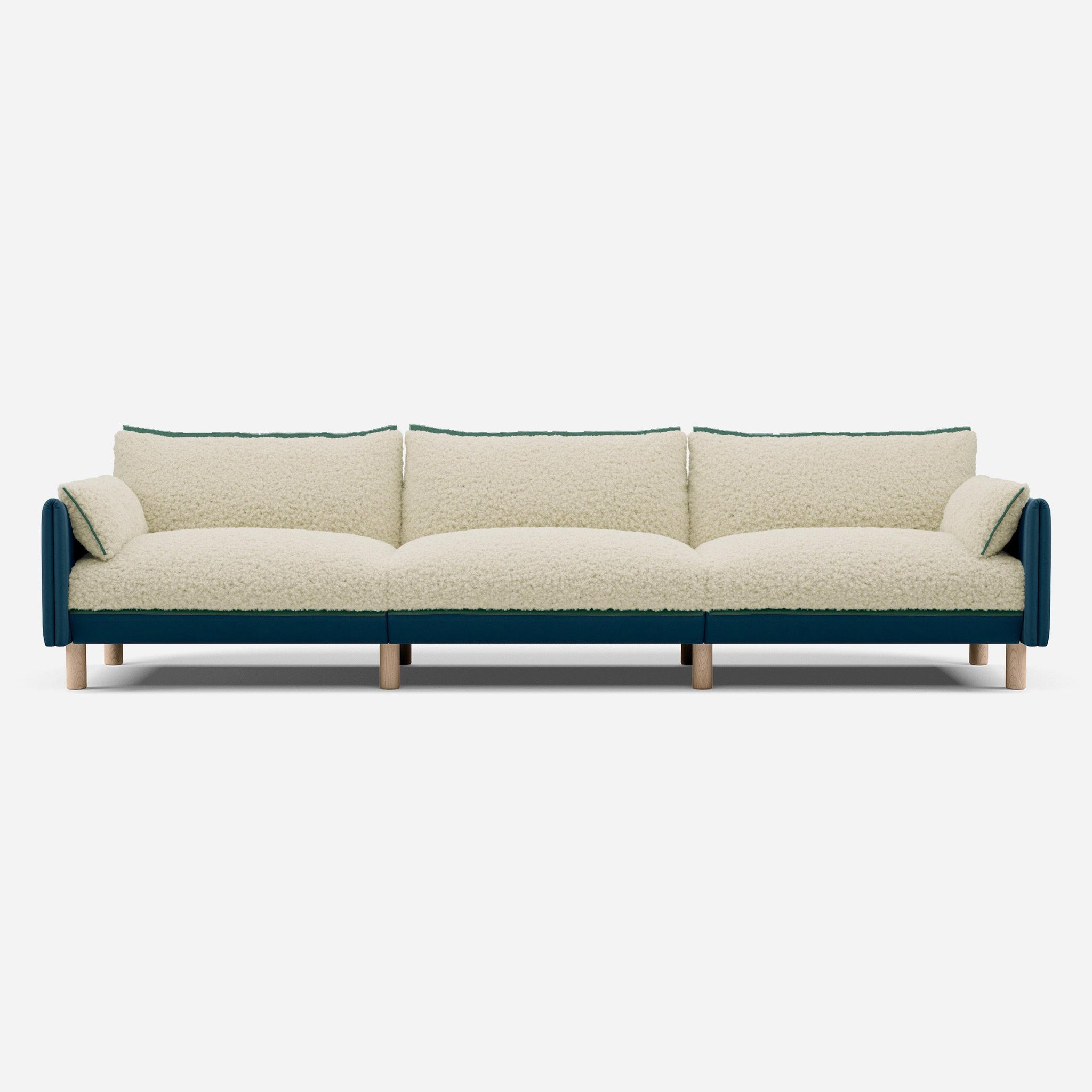 Cozy 5 Seater Sofa | Teal Velvet| Natural Legs | Cozmo