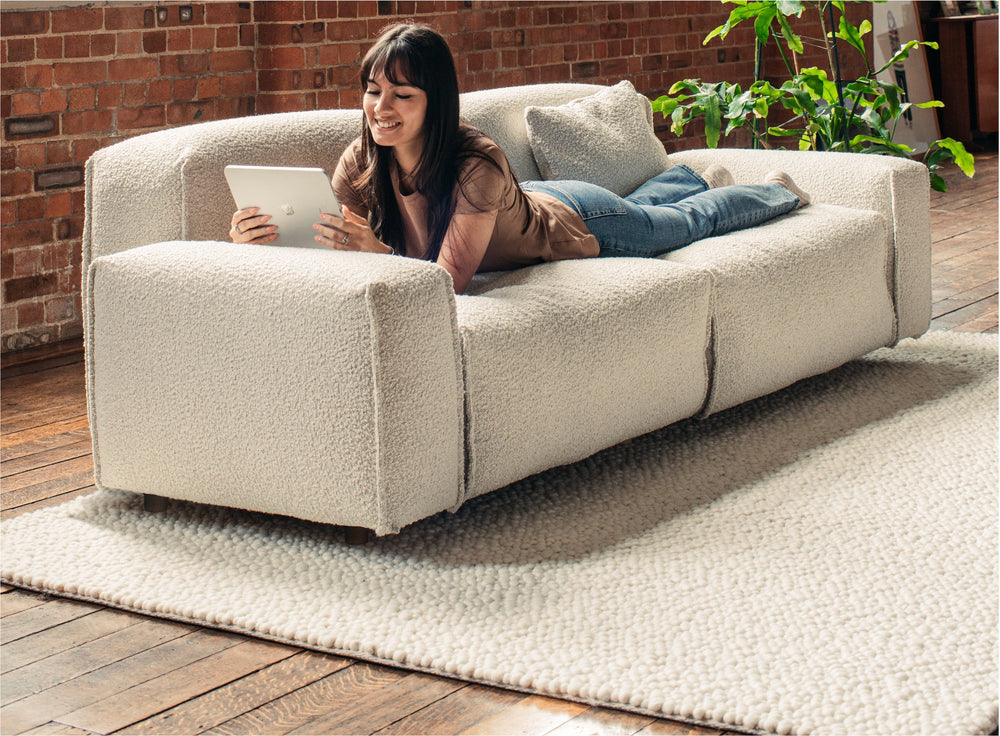 Float Large Even-Sided Corner Sofa | Brick Boucle II