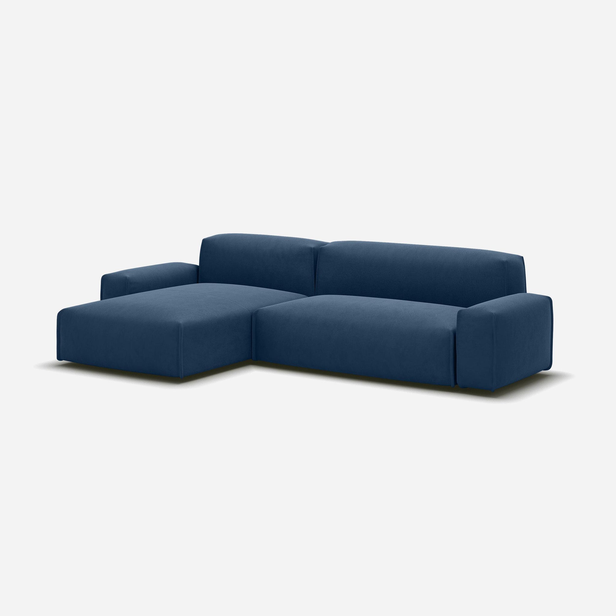 Float 4 Seater LH Chaise Sofa | Midnight Blue Velvet