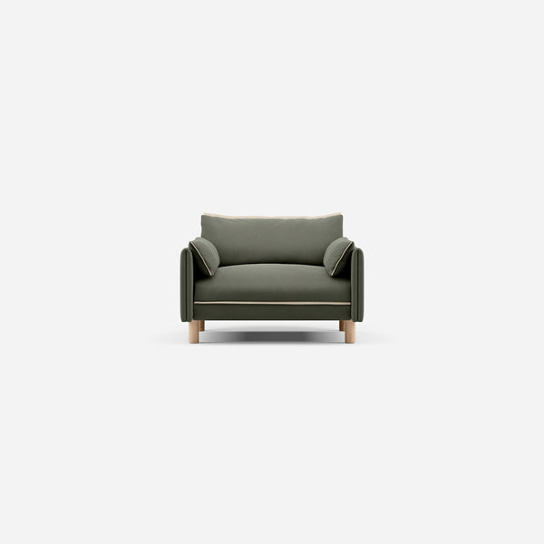 Cozy 1.5 Seater Sofa | Meadow Cotton| Natural Legs | Cozmo