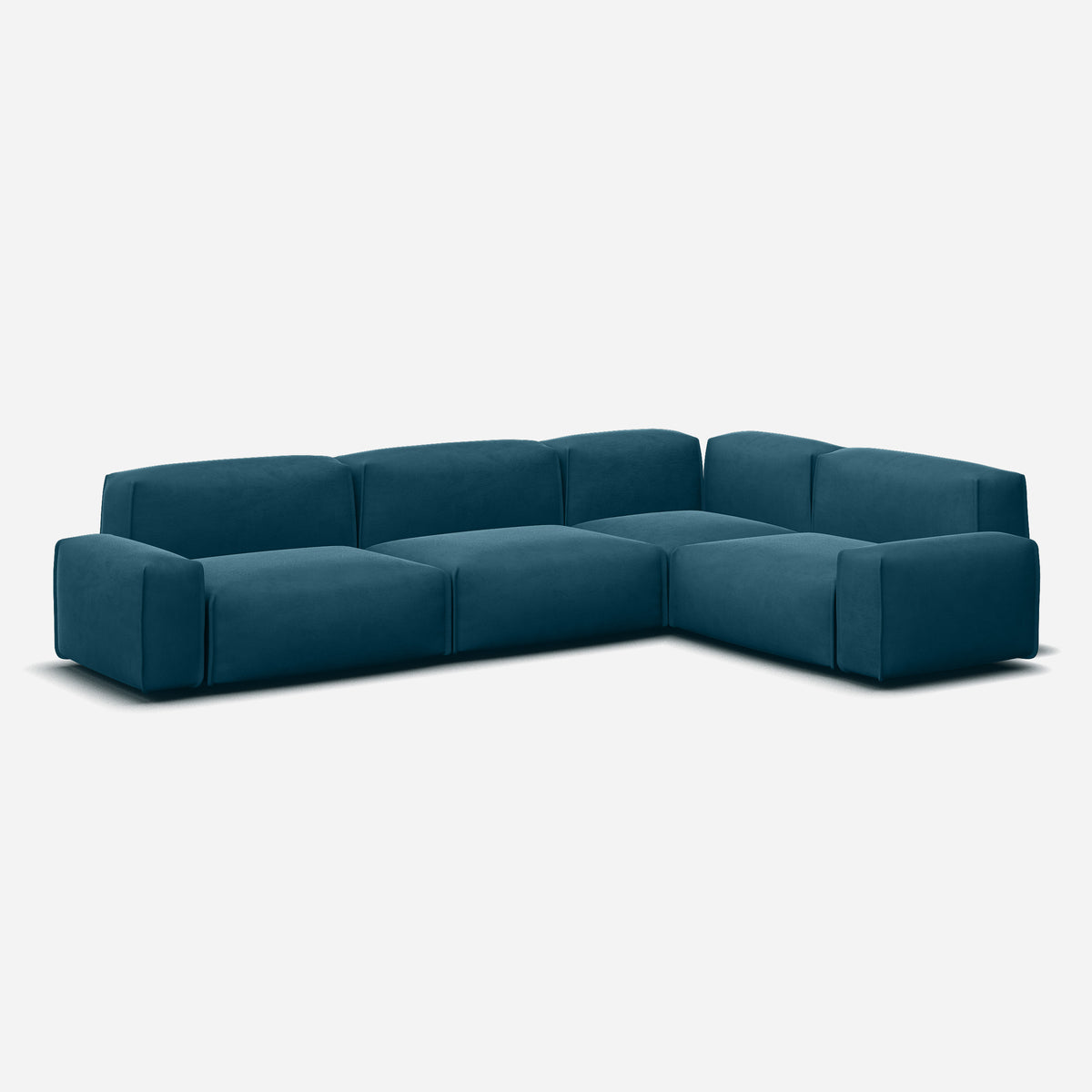Float Large RH Facing Corner Sofa | Teal Velvet