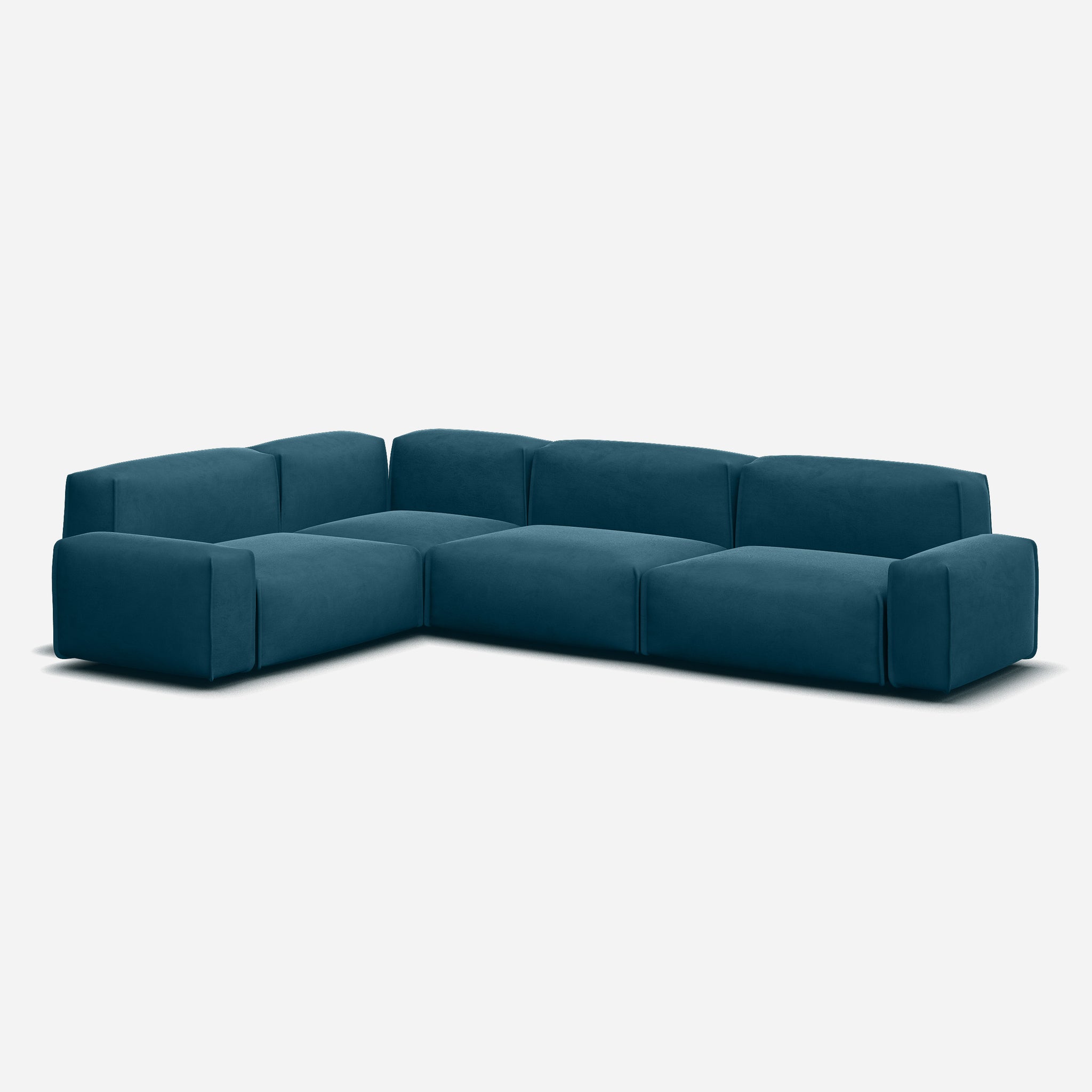 Float Large LH Facing Corner Sofa | Teal Velvet